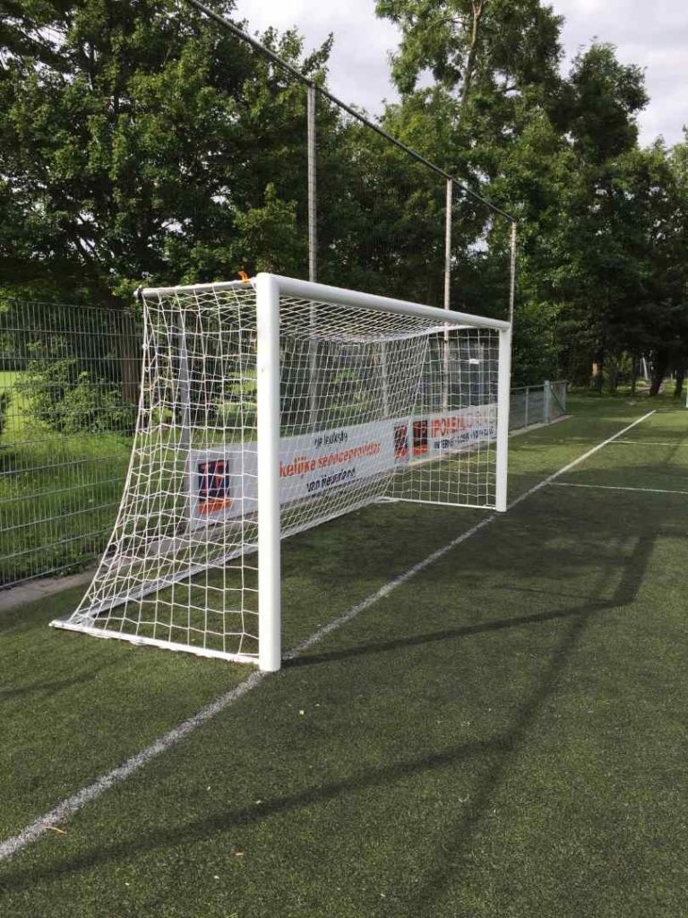 Football goal with round net brackets (P-bracket) - W&H Sports | EN