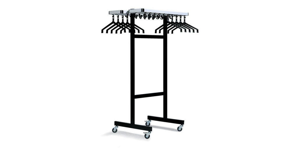 Double-sided freestanding coat rack with hat rack and coat hangers - W ...