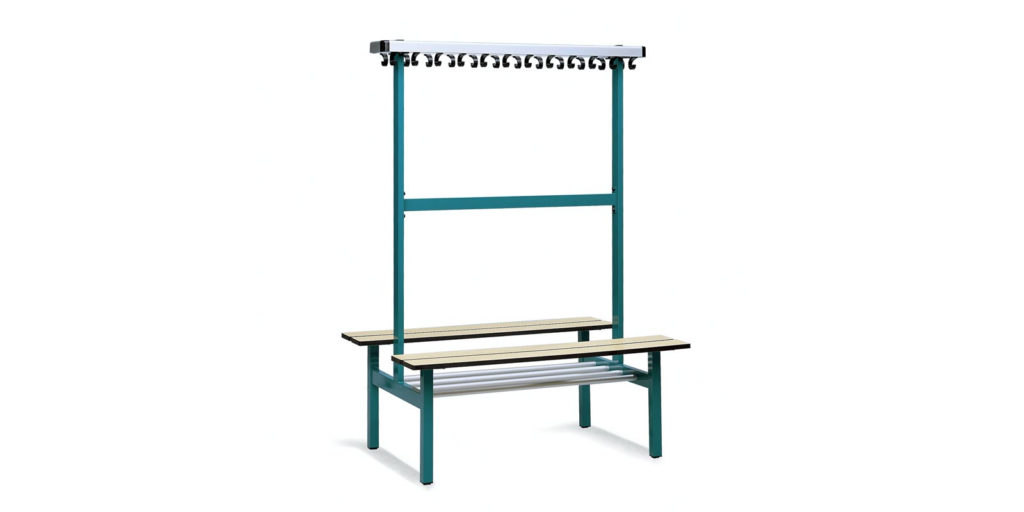 Free-standing bench with three bench slats and back rest - W&H Sports | EN