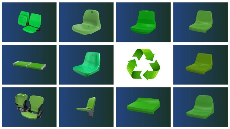 Stadium and grandstand seats made from recycled raw materials - W&H ...